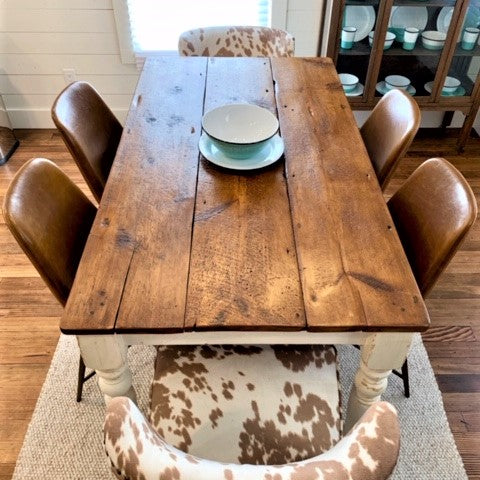 Classic Style Farmhouse Table With Optional Family Letter Monogram Arcadian Cottage
