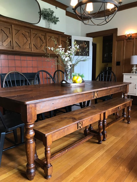 The Aberdeen Bench - Trestle Style Farmhouse Bench – Arcadian Cottage